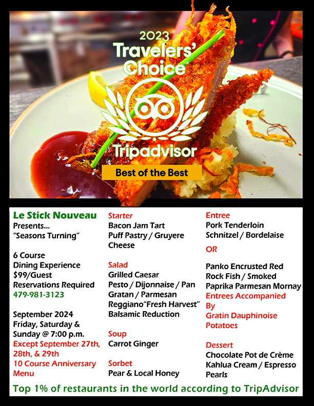Unique Dining, Unique Entertainment. Le Stick's September Menu. - Le ...